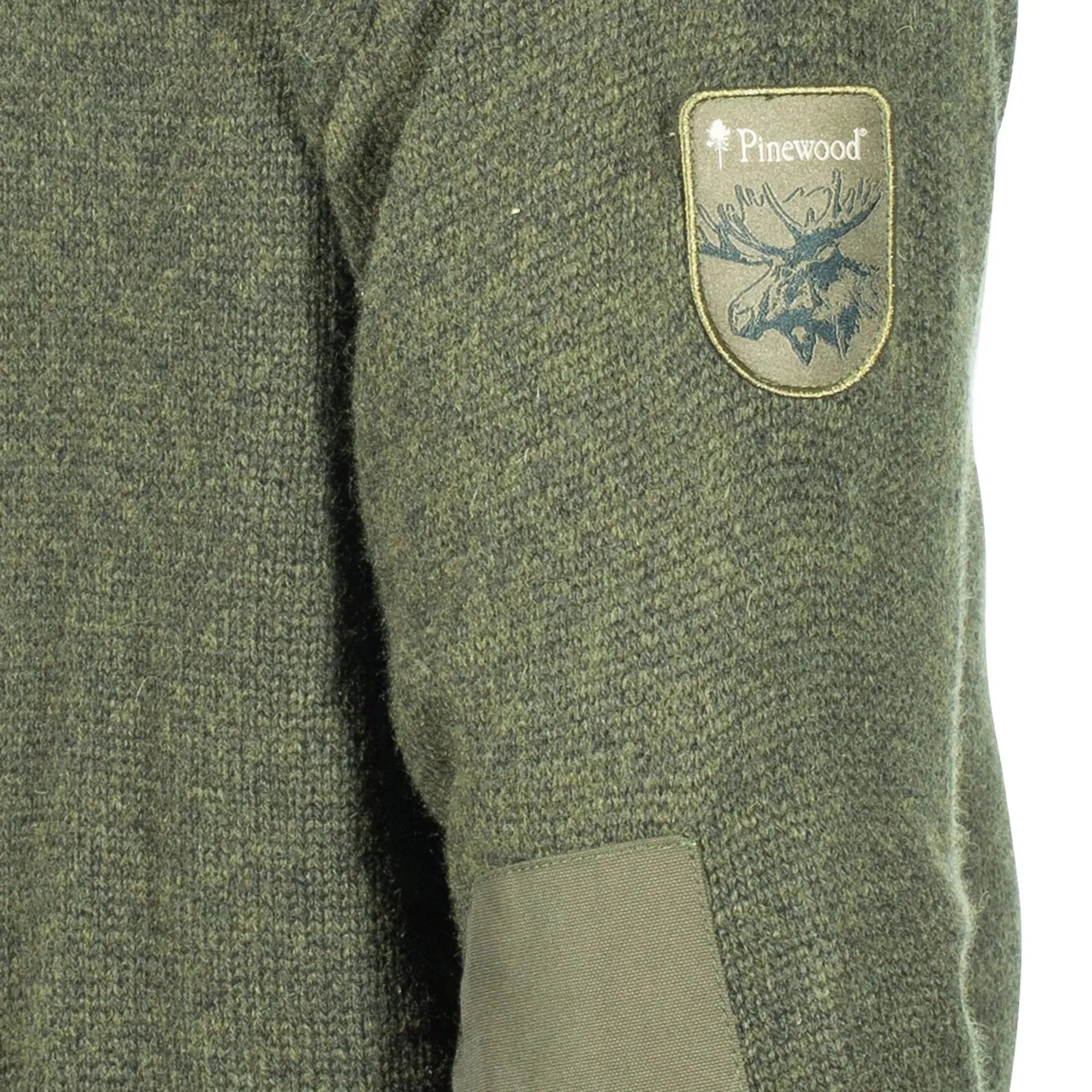 Pinewood Sweater Hurricane dark green melange